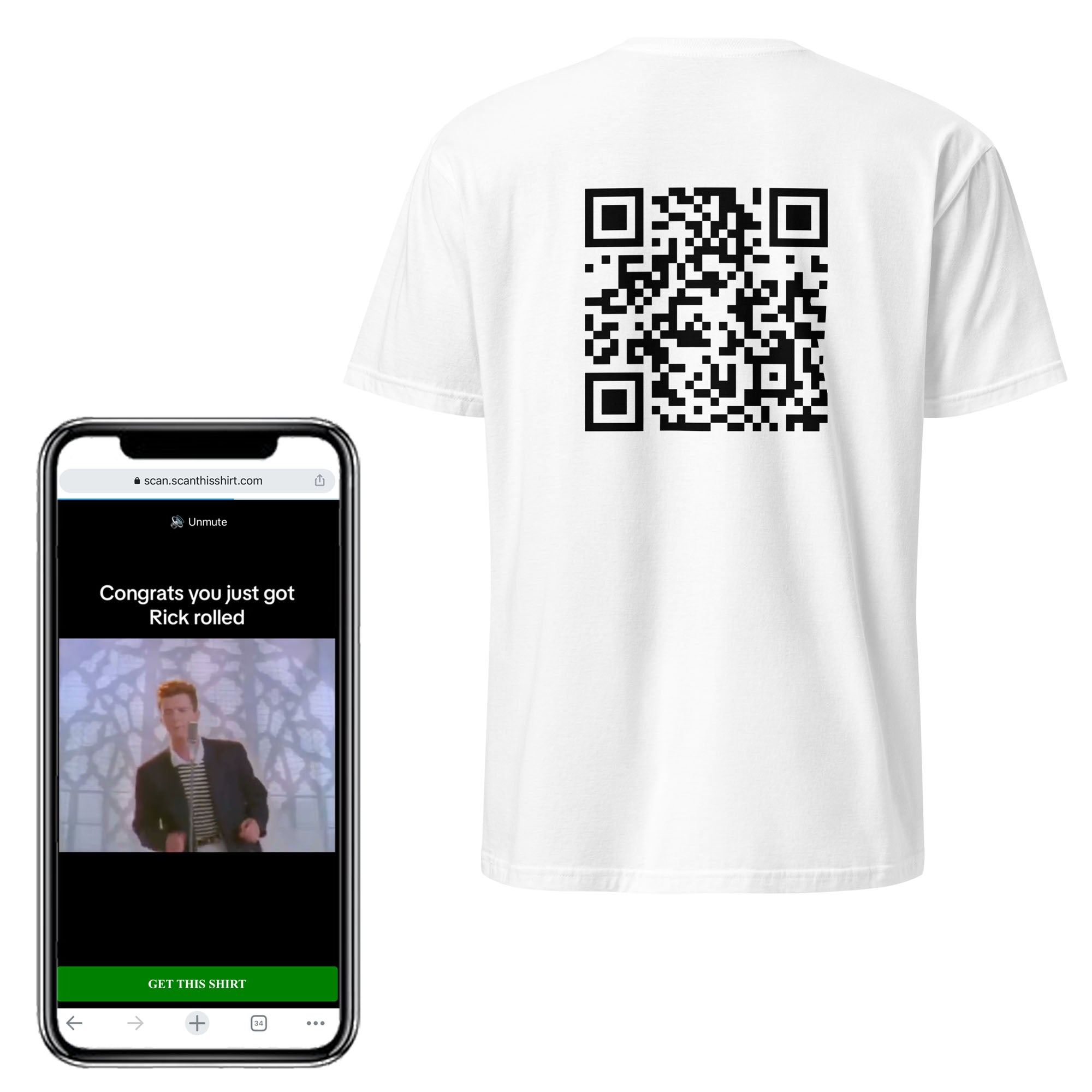 Rick Roll QR Shirts – Scan This Shirt